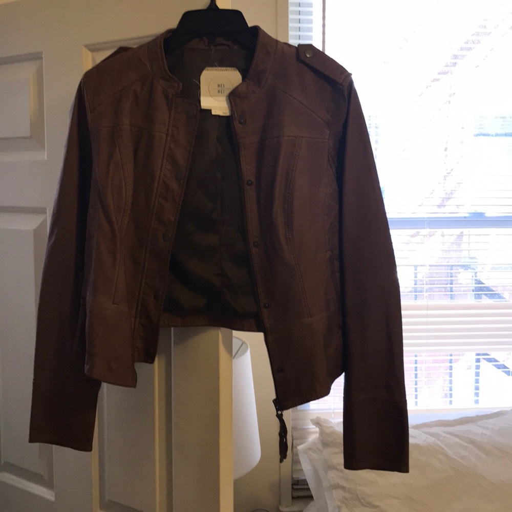 Anthropologie Barely Worn Leather Jacket! - Gem